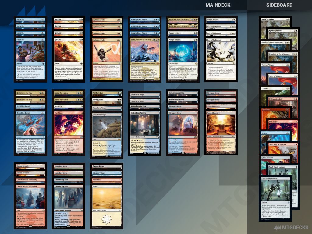 Standard Jeskai Control deck by Kawata Kazuki • MTG DECKS