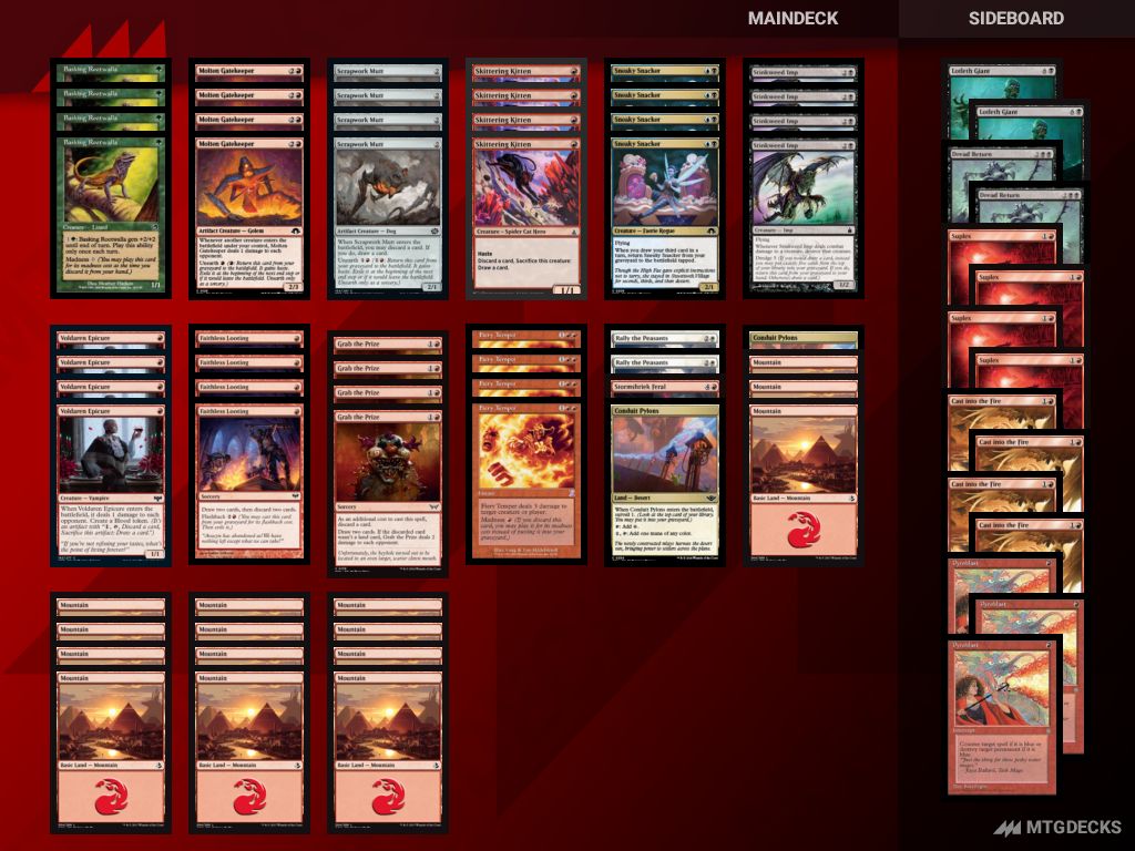 Pauper Mono Red Madness deck by dannyground • MTG DECKS
