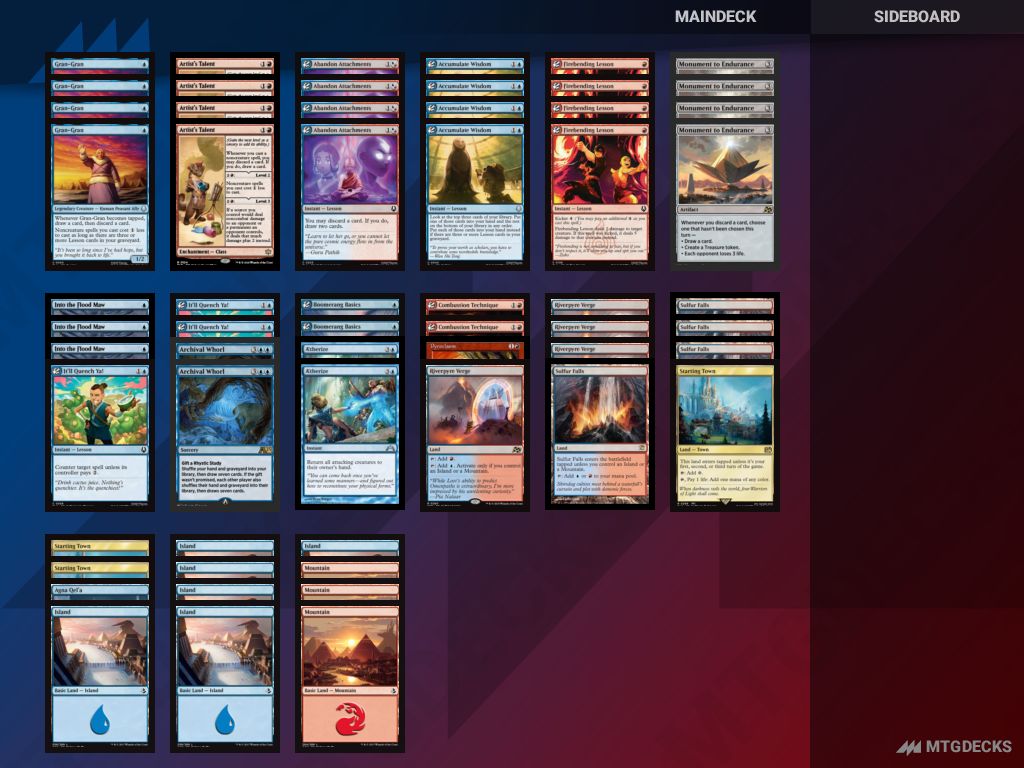 Arena Alchemy Izzet Lesson deck by YouTube/MTG Joe • MTG DECKS