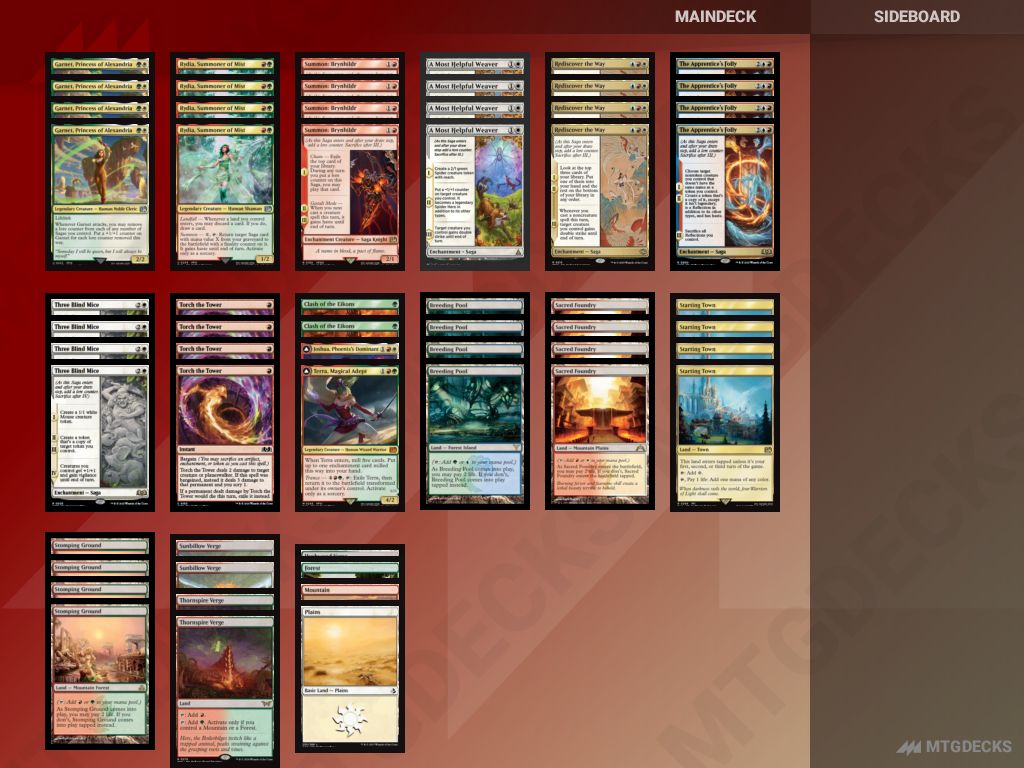 Arena Standard Garnet's Folly (S) deck by HamHocks42 • MTG DECKS