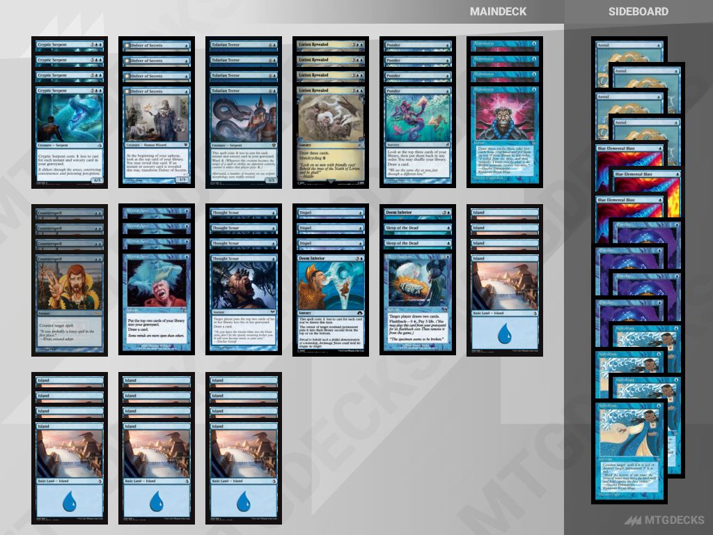 Pauper Mono Blue Terror deck by Tunaktunak • MTG DECKS