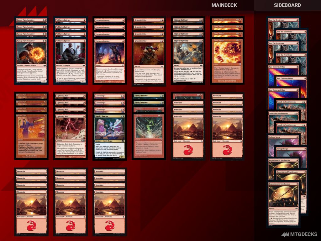 Pauper Mono Red deck by オオゼキ カズマサ • MTG DECKS