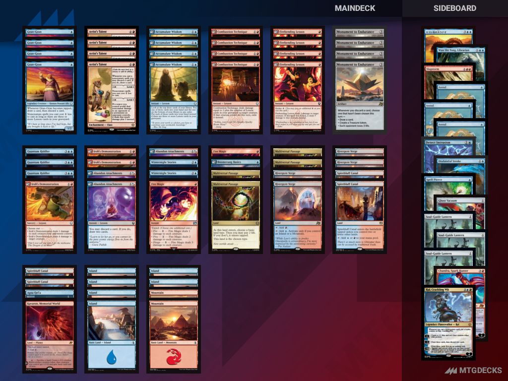 Standard Izzet Lessons deck by Tetsubou • MTG DECKS