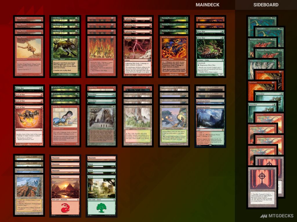 Premodern Rg Aggro deck by Cristiano Gargano • MTG DECKS