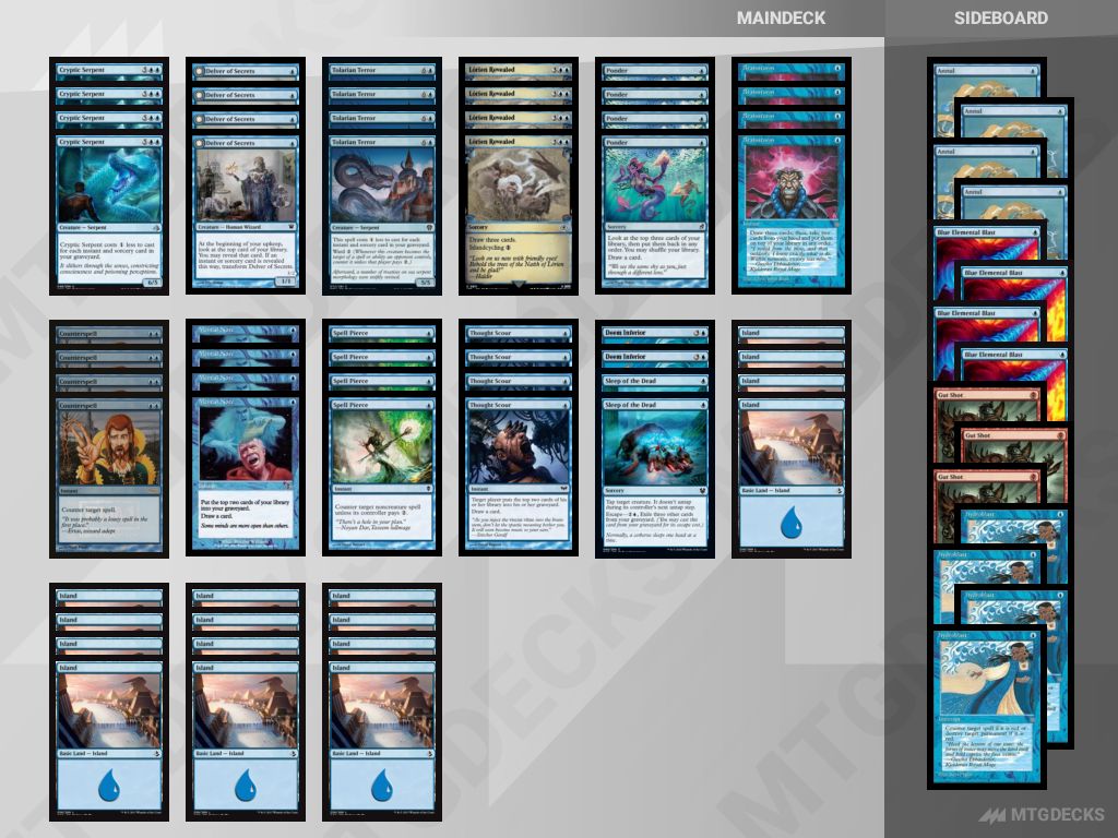 Pauper Mono Blue Terror deck by AlessandroPiraccini • MTG DECKS