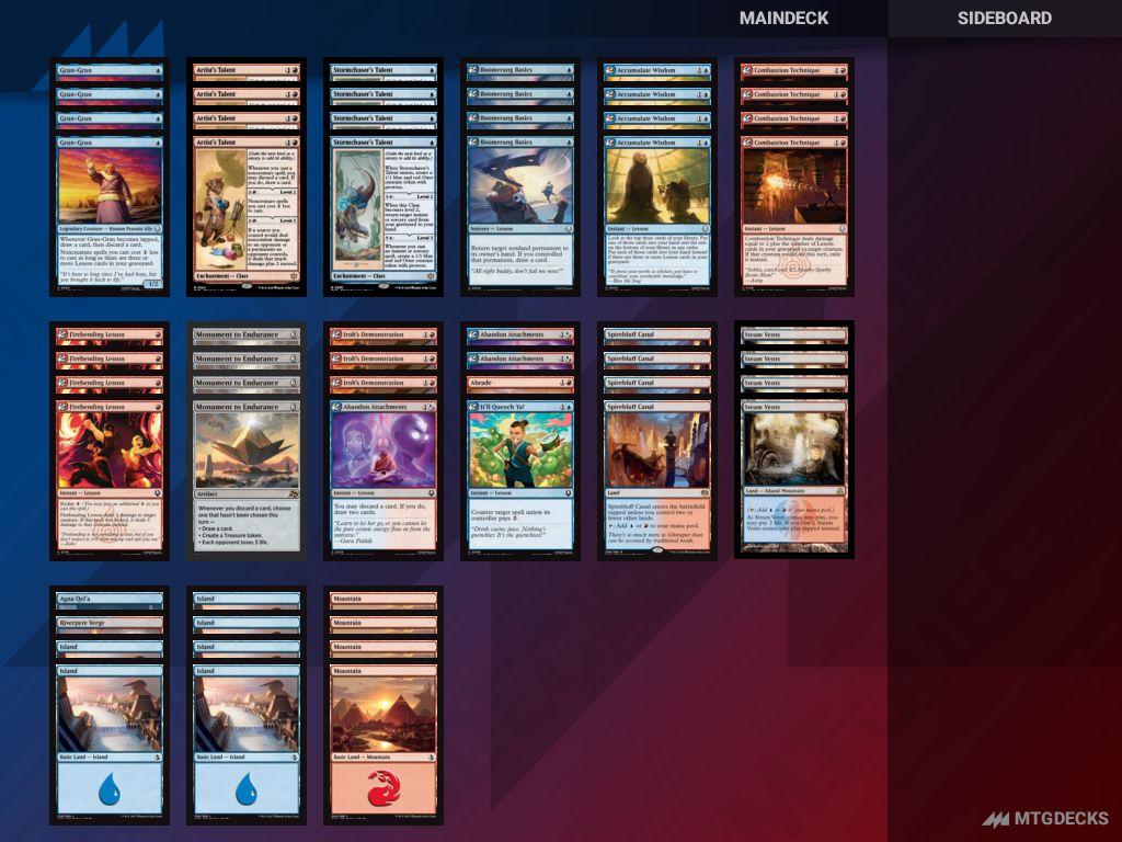 Arena Standard Izzet Prowess (Challenges) deck by Brito • MTG DECKS