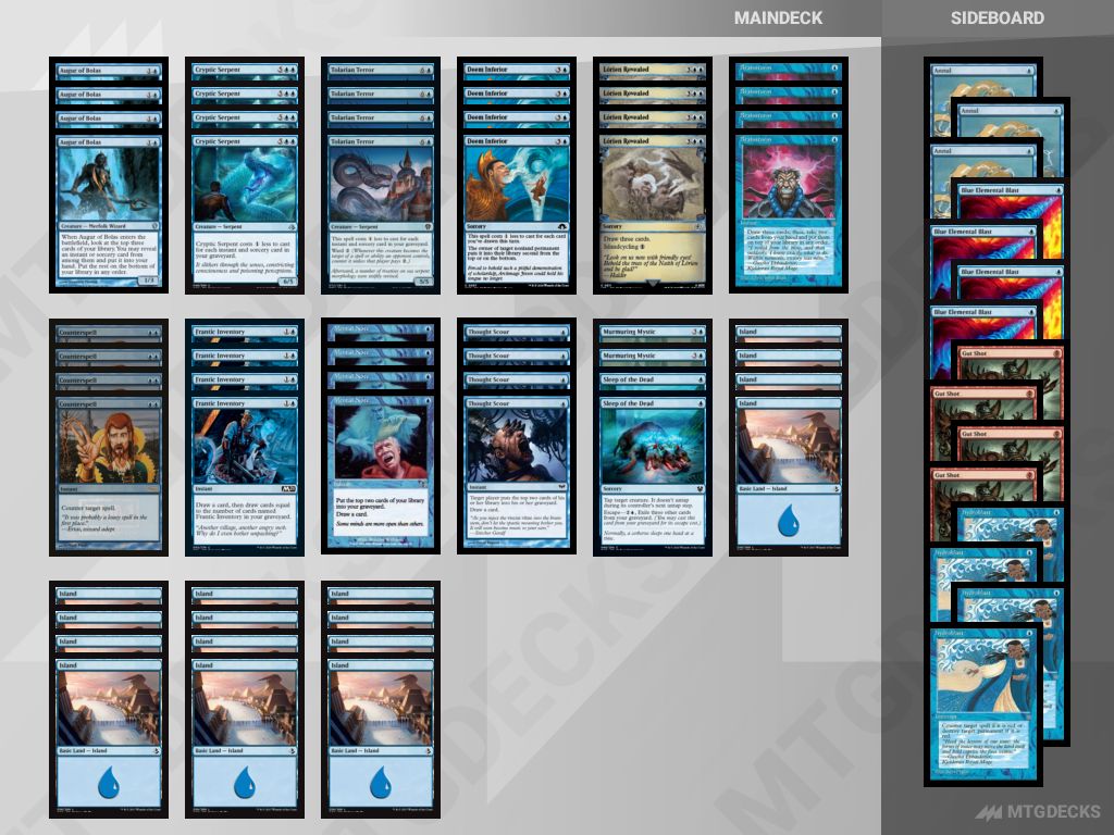 Pauper Mono Blue Terror deck by Luminati • MTG DECKS