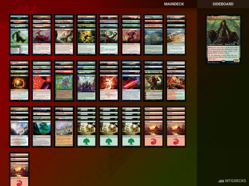 Commander Faldorn, Dread Wolf Herald deck by Héctor Riquelme • MTG DECKS