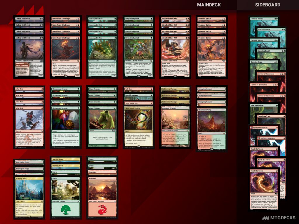 Arena Standard RG Turn 3 (v2) deck by scvirnay • MTG DECKS