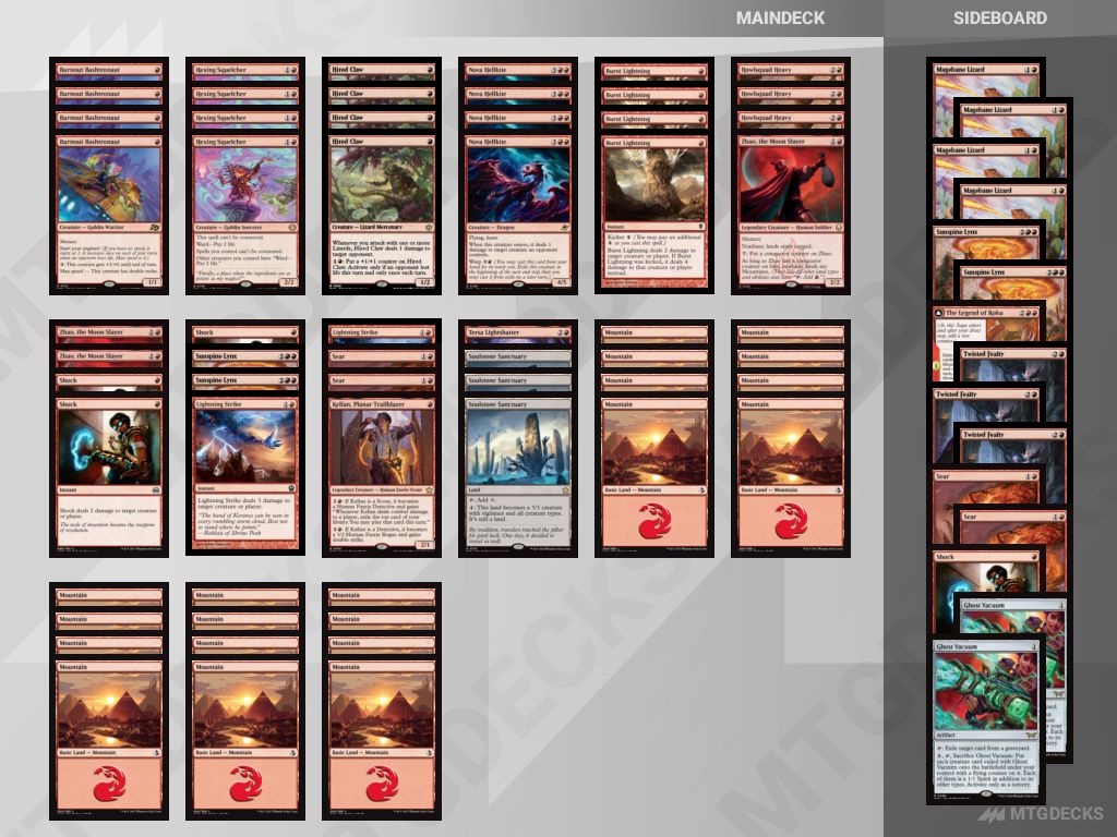 Standard Mono-Red Aggro deck by quinniac • MTG DECKS
