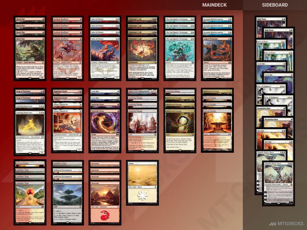 Standard Boros Aggro deck by Thomas Lee • MTG DECKS