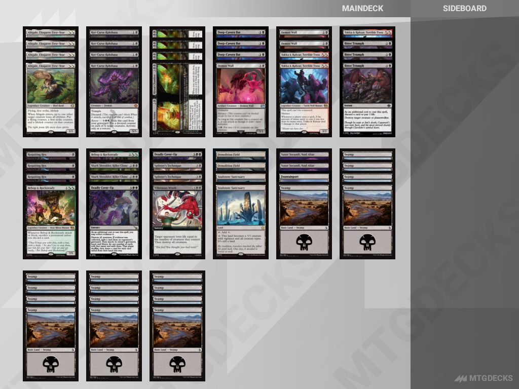 Arena Standard Mono Black Abigale deck by Aramidv • MTG DECKS