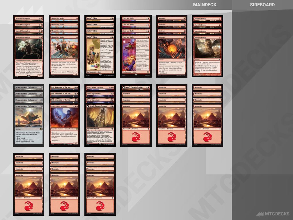 MTG Standard Secrets of Strixhaven Mono Red Monument top decks • MTG DECKS