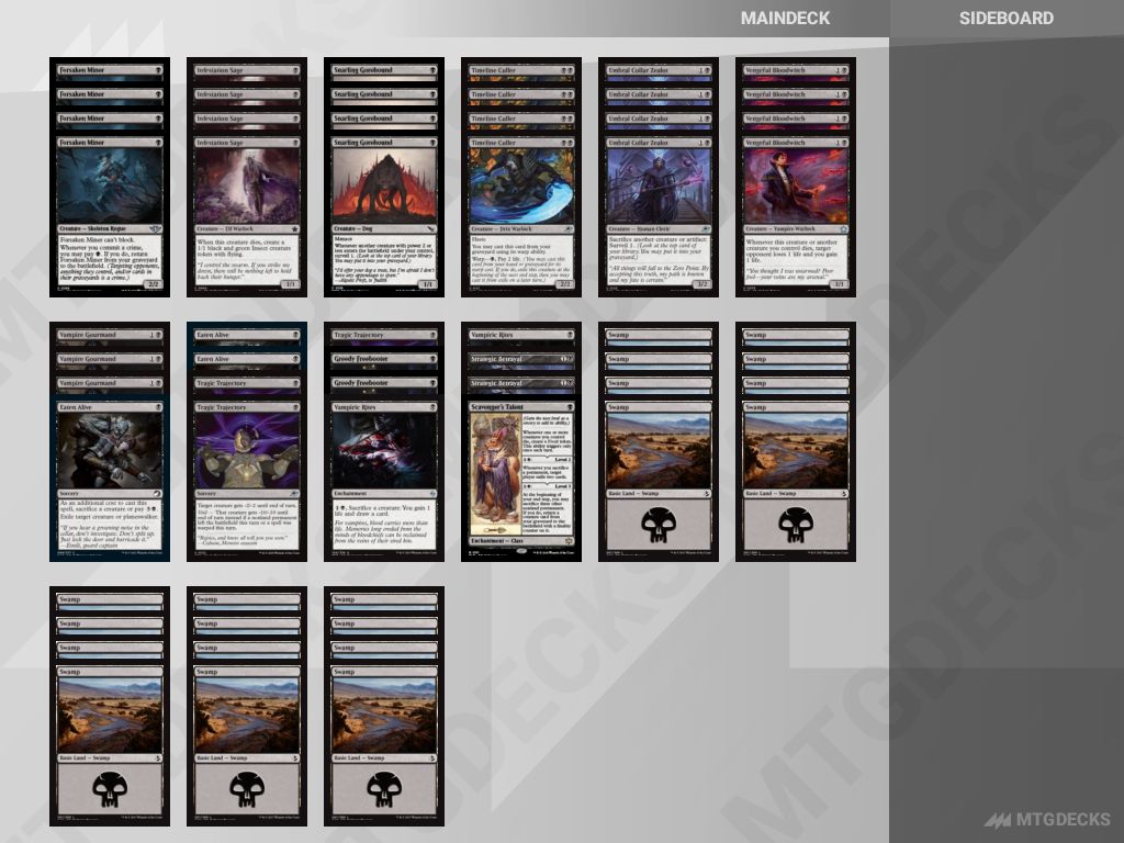 MTG Standard Secrets of Strixhaven Mono Black Sacrifice top decks • MTG ...